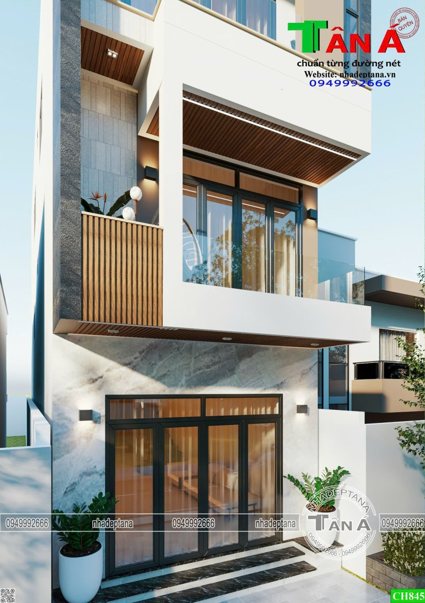 Thiết kế nhà phố 3 tầng hiện đại tại Hải Phòng Ms: CH845